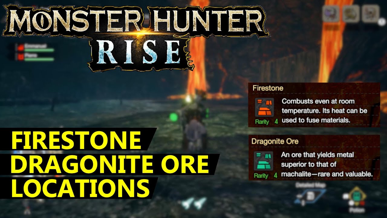 Monster Hunter Rise Firestone & Dragonite Ore Locations - YouTube