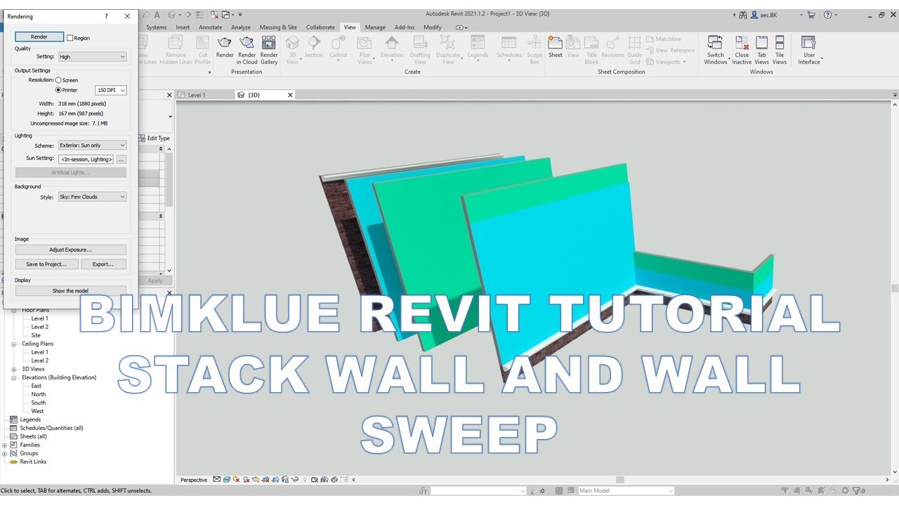 BIMKLUE REVIT TUTORIAL - STACK WALL AND WALL SWEEP TOOLS - YouTube