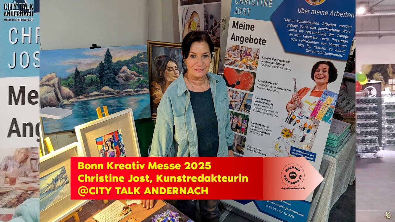 Kunstredakteurin Christine Jost aus der Bonner Kreativ Messe - YouTube