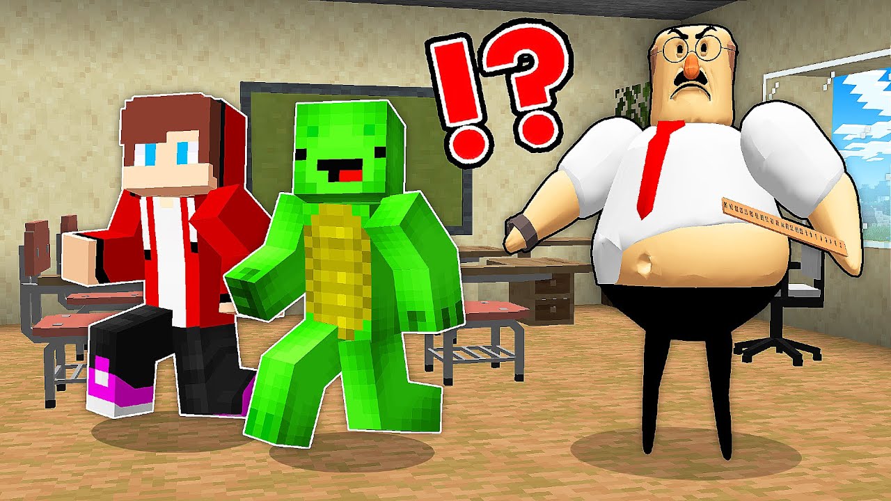 How Mikey and JJ Escape From Mr Pickle Teacher in Minecraft - Maizen ...