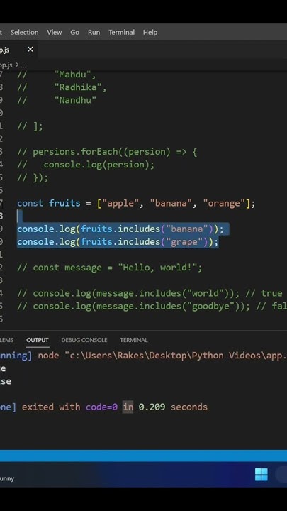 JavaScript Includes Method #javascript #programming #coding #html #viral #css #react #interview ...