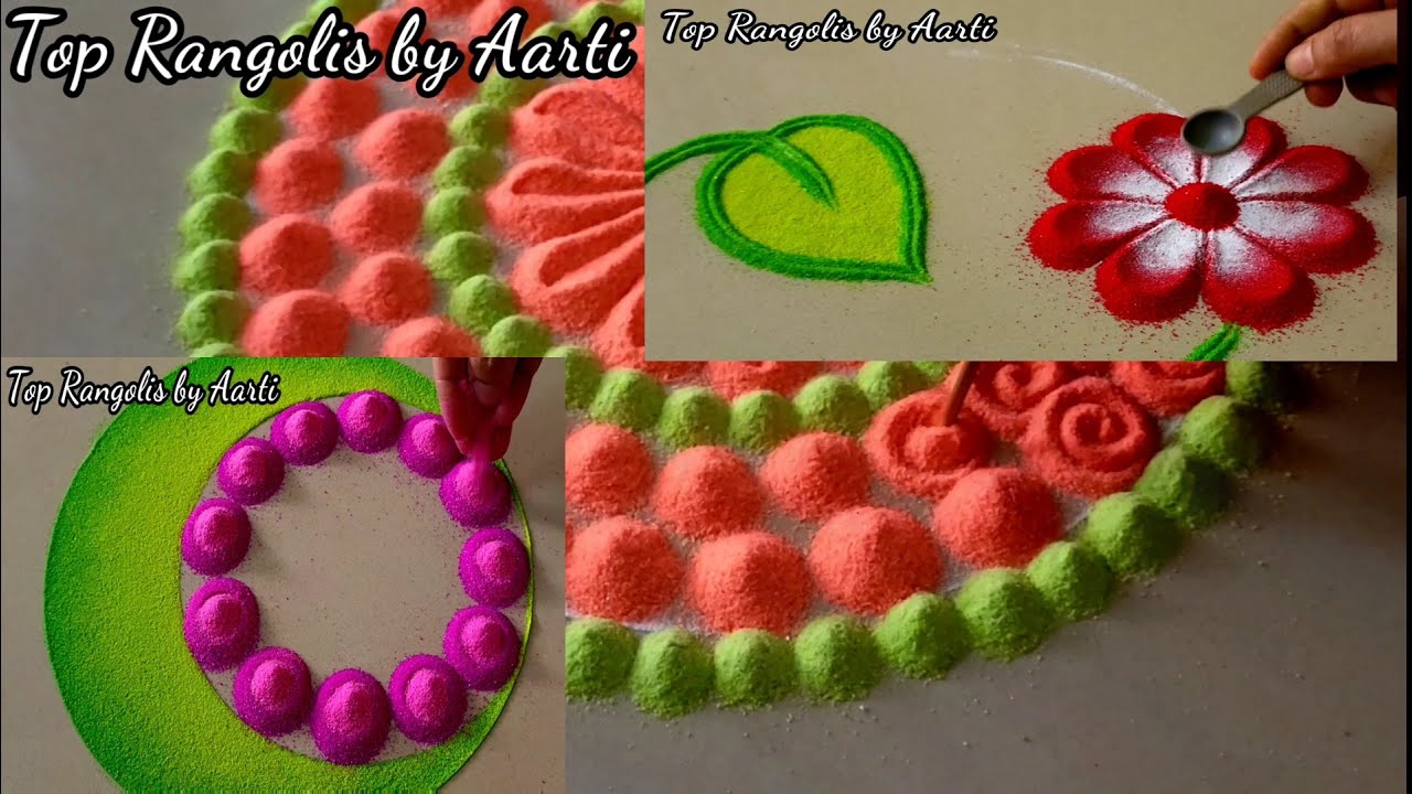 Simple Rangoli Designs For Festival | Easy Rangolis | Relaxing Videos ...