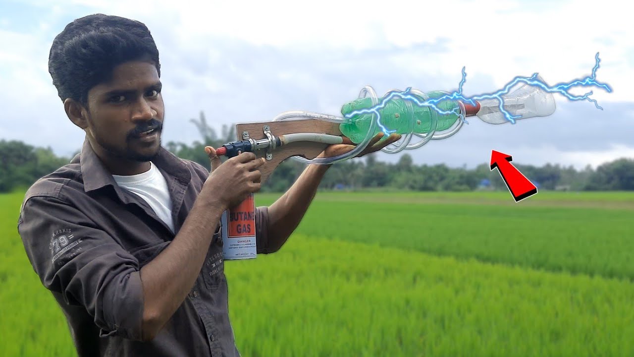 How To Make Powerful Water Bottle Gas Gun | Gas Gun செய்வது எப்படி ...
