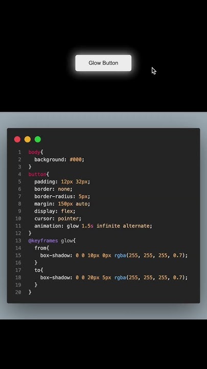 Creating Glowing Button By Using Html And Css Htmltutorial Css Html5 Coding Button