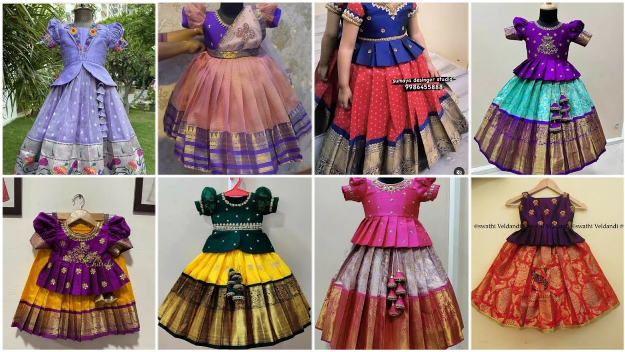 Latest and Trending pattu pavada designs/పట్టు frocks#pattufrocks# ...