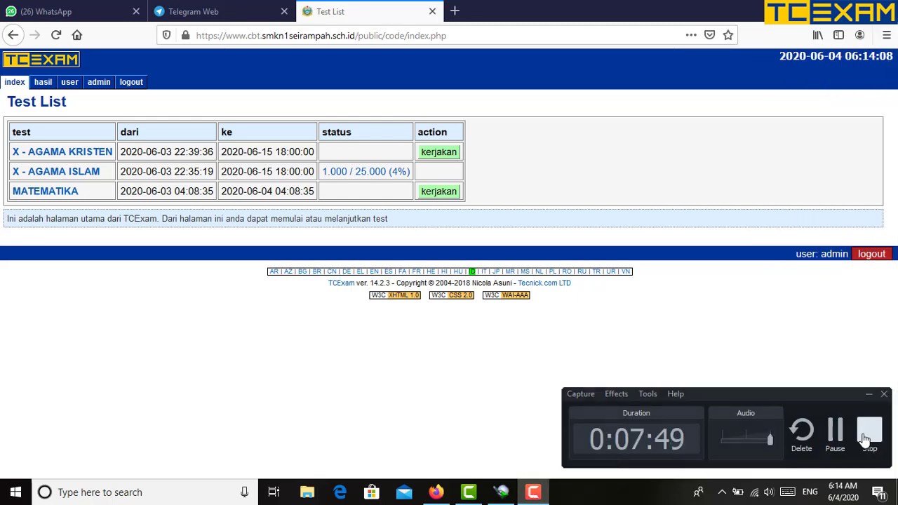 Tutorial Cara Menggunakan Ujian Online menggunakan aplikasi TCEXAM ...