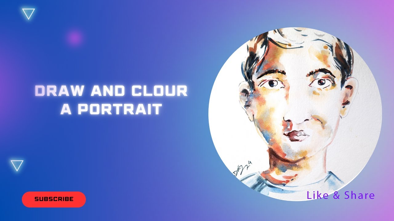 How to draw and color A Portrait very easily #For Beginner - YouTube