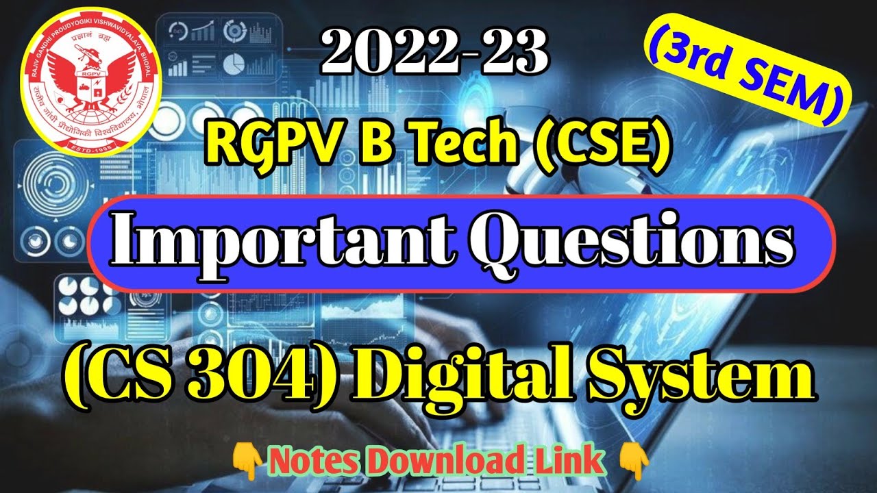 (CS 304) Digital System 🔥 Important Questions 🔥 3rd SEM (CSE) B Tech ...
