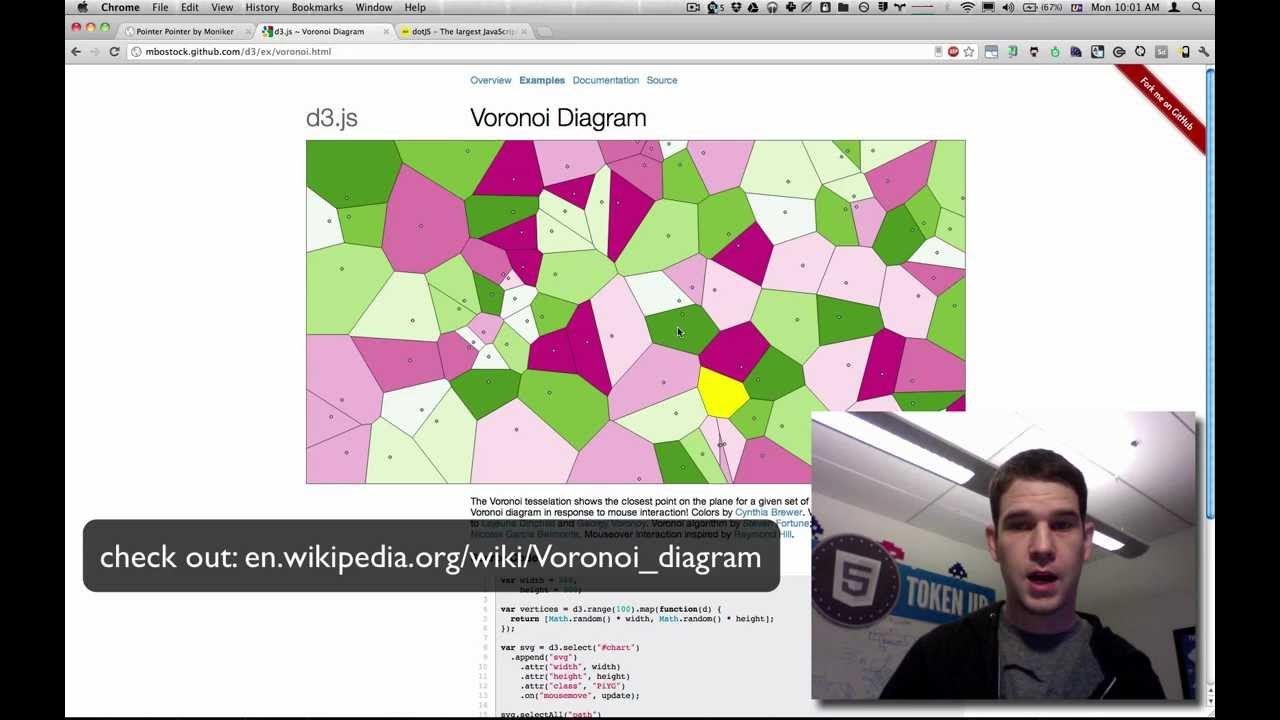 pointerpointer.com's use of voronoi, canvas, and javascript - YouTube