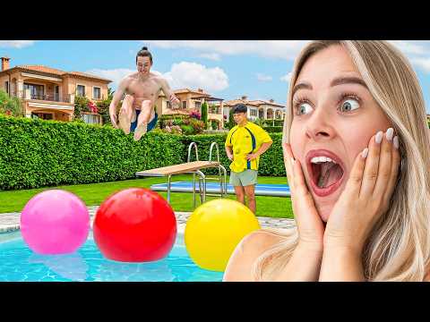 XXL LUFTBALLONS IM POOL!😳🔥 KLAPPT DAS WIRKLICH?