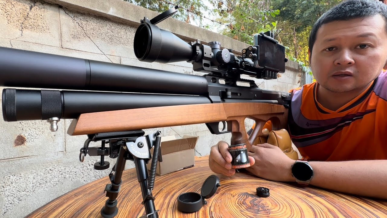 ทดสอบลูกสลักจากค่ายHyper Lab กับEDgun R5M ที่ระยะ40เมตร - YouTube