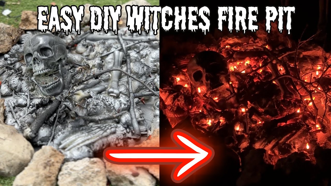 DIY HALLOWEEN DECORATION - WITCHES FIRE PIT! 🧙‍♀️ - YouTube