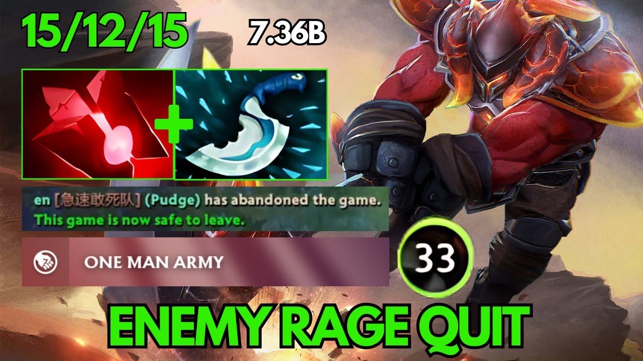 WE MADE THE ENEMY PUDGE RAGE QUIT - Axe Gameplay Dota 2 7.36b - YouTube