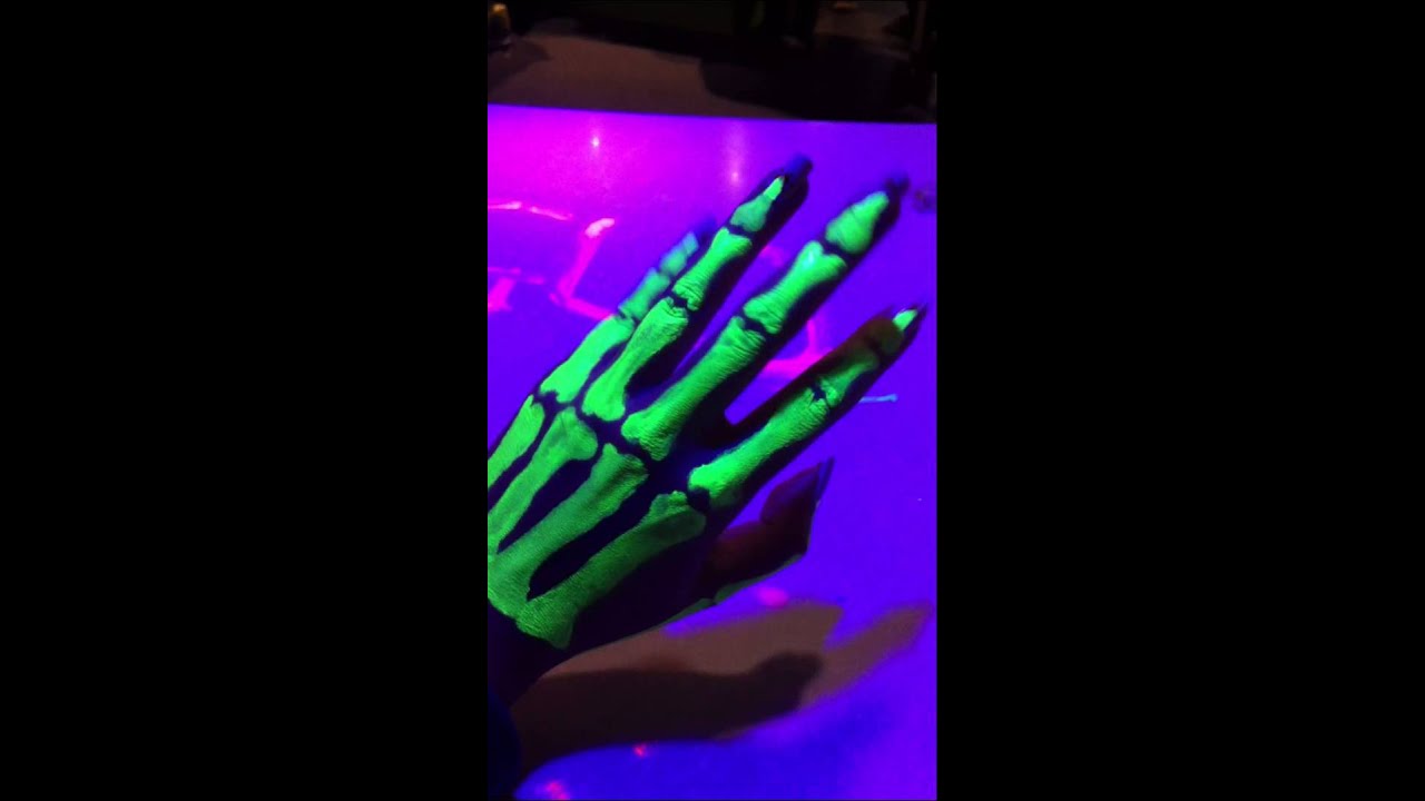 Hand Bones in UV Paint - YouTube