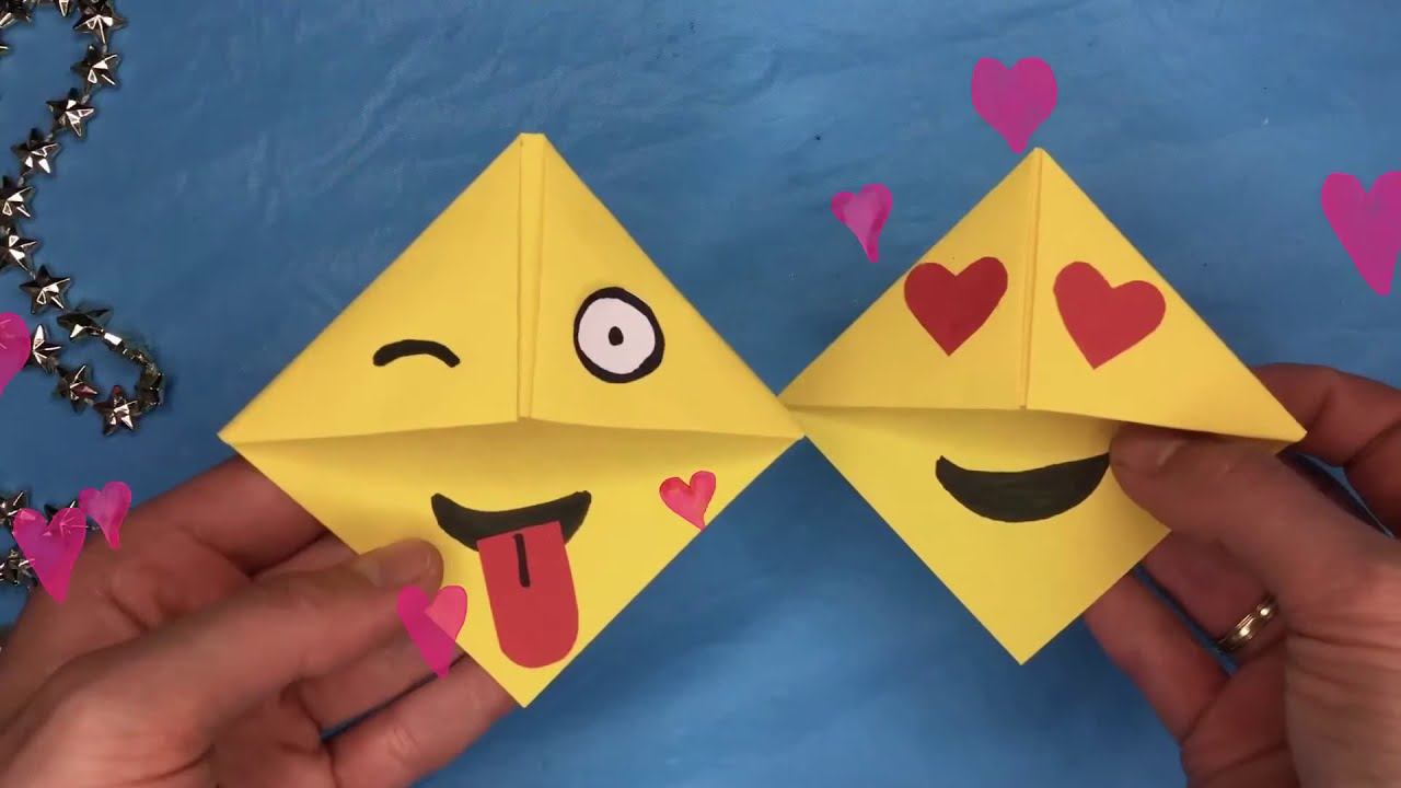 😍 ORIGAMI ZAKLADKA : EMOJI 😍 zakładka do książki origami 😍 DIY Z ...