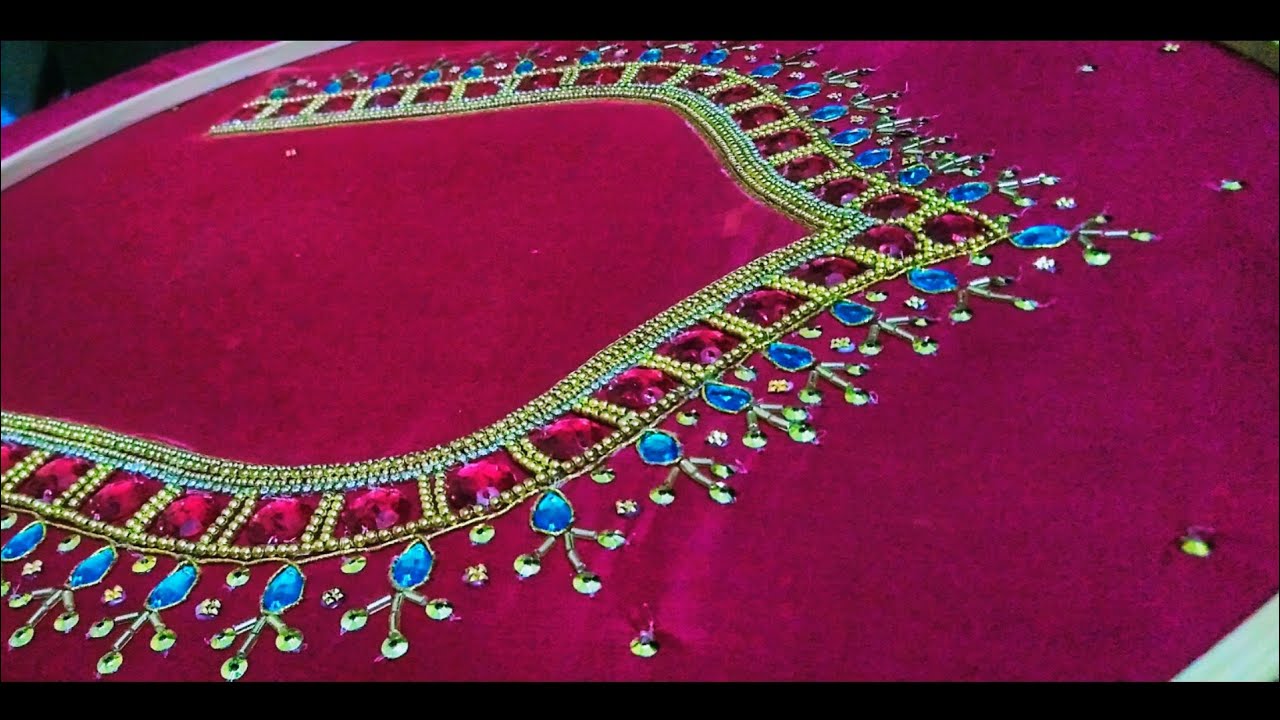 unique aari work design ,new model aari work ,aari work neck design ...