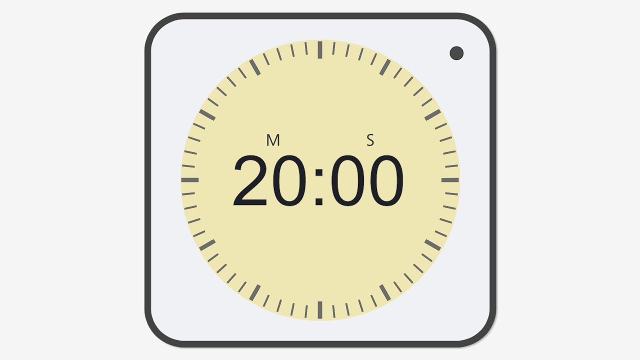 [Yellow] 20-minute countdown timer | alarm ⏰️ - YouTube