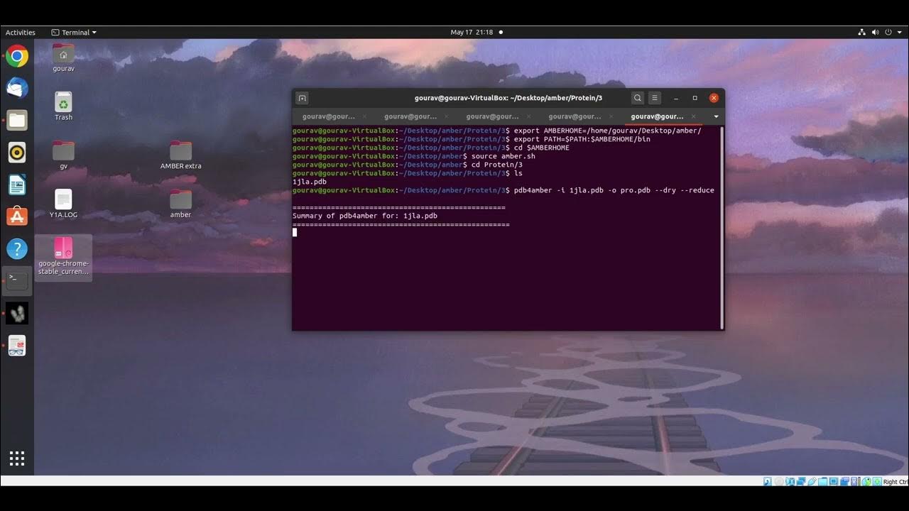 AMBER Tutorial: How to Prepare PDB File for MD Simulation - YouTube