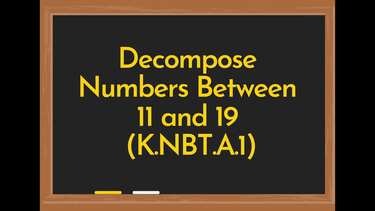 Common Core State Standards (K.NBT.A.1) - Decompose Number Pairs from ...