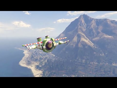 Free falling as Buzz LightYear in GTA5 - YouTube