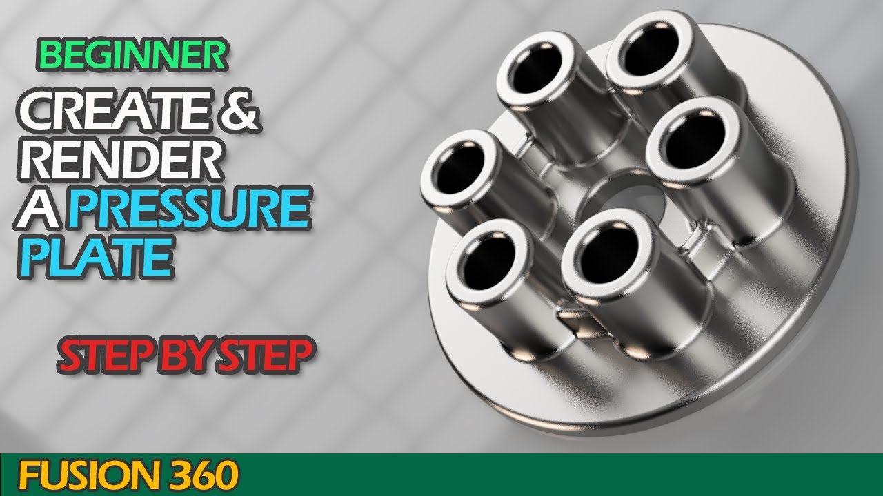 Create and render a pressure plate in Autodesk Fusion 360 - YouTube