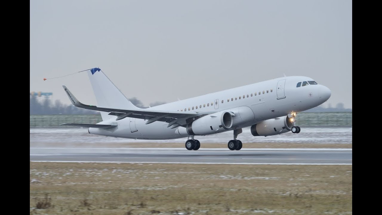 Airbus A 319 with Sharklets Take off and Low Approach 18th January 2013 ...