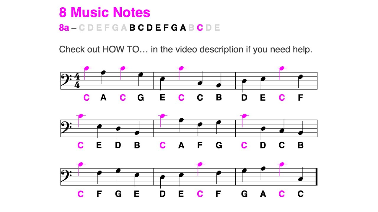 F clef (bass clef): Learn to read the C note in less than 2 minutes (8 ...