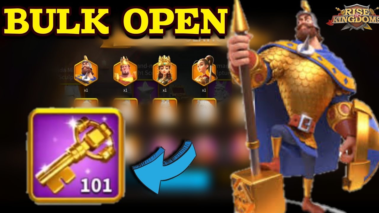Rise of kingdoms - Open 100 golden keys 🔑 Best Luck - YouTube