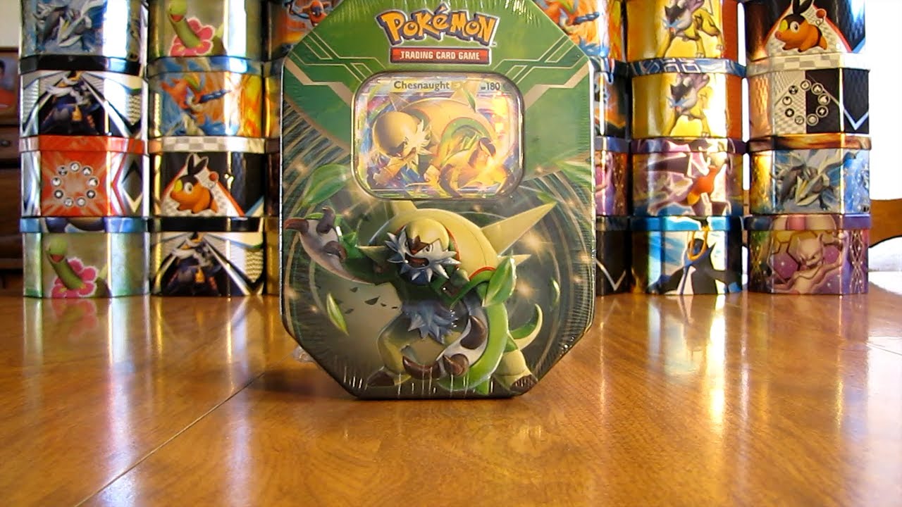 Pokemon Chesnaught EX Tin Opening (Nice Pull!) - YouTube