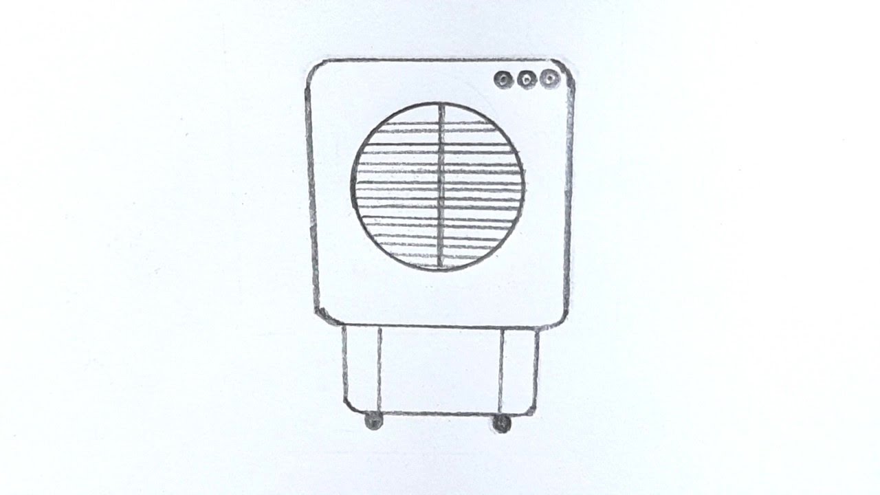 🙋‍♀️DRAWING TRICK🙋‍♀️HOW TO DRAW AN AIR COOLER STEP BY STEP😎EASY ...