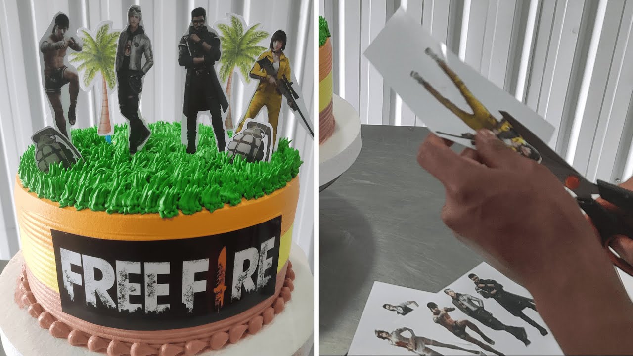 Como decorar un Pastel de FREE FIRE sencillo con crema | free fire ...