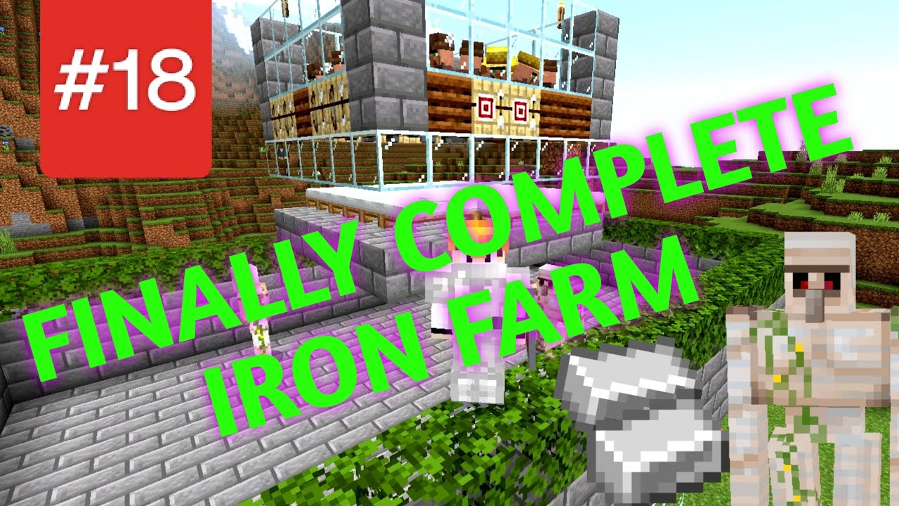 Finally complete my iron farm|How to spawn iron golam in iron farm|MCPE ep18 - YouTube