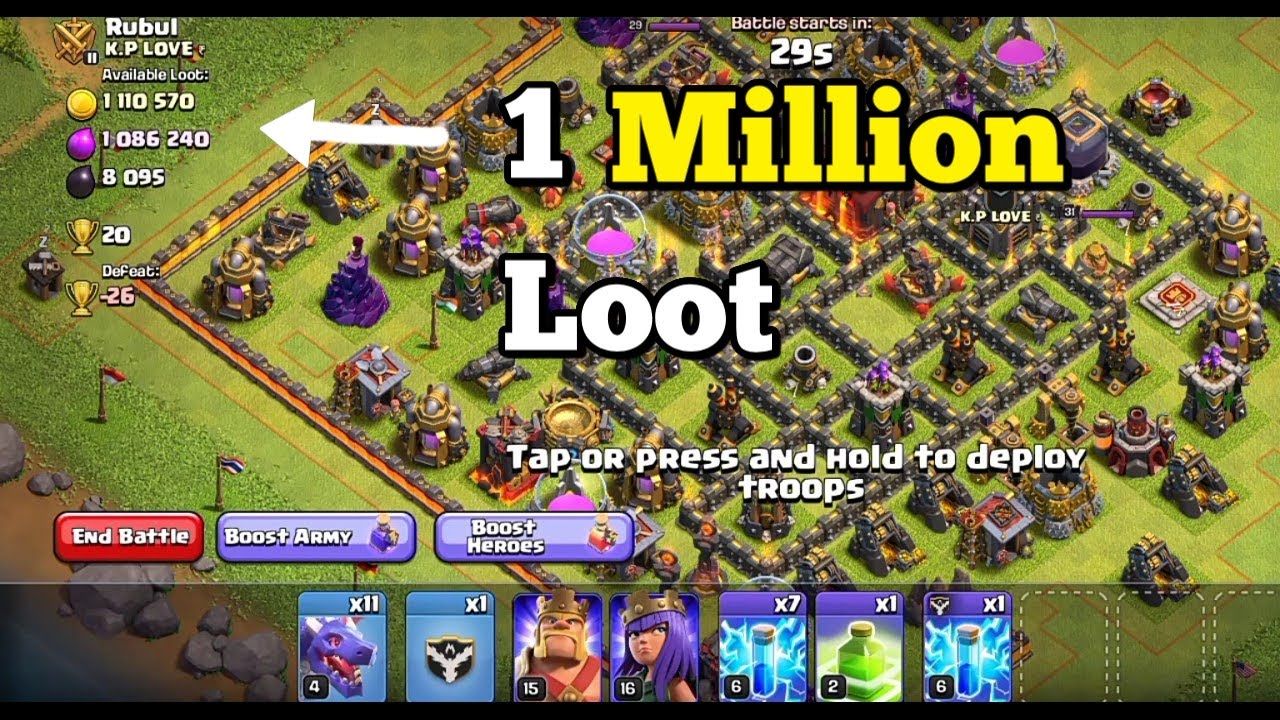 Looting 1 Million resources|mrcoc|coc - YouTube