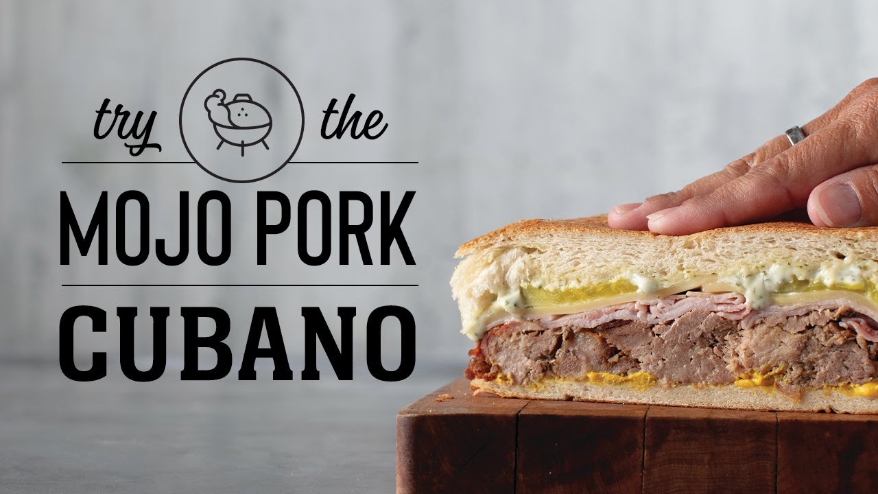 Smoked Mojo Pork Butt Cubano Sandwich with Cilantro-Garlic Aioli - YouTube
