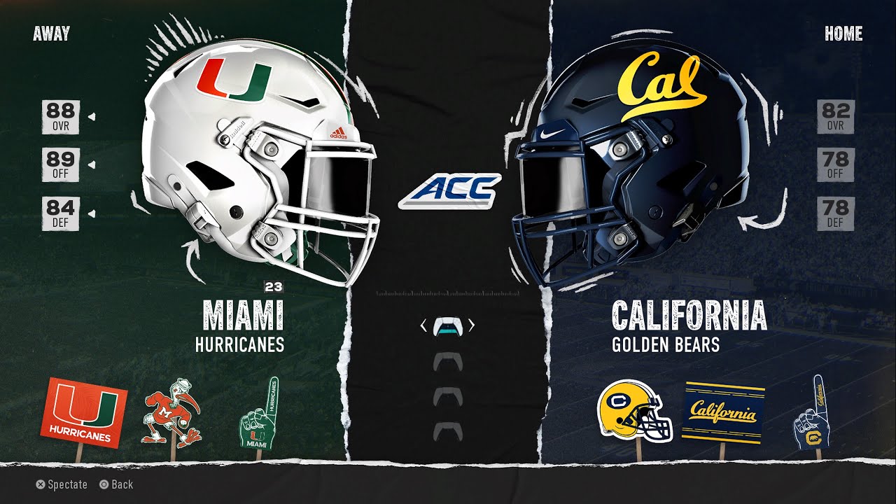 Miami vs Cal Week 6 Simulation 2024 Season - College football 25 - YouTube