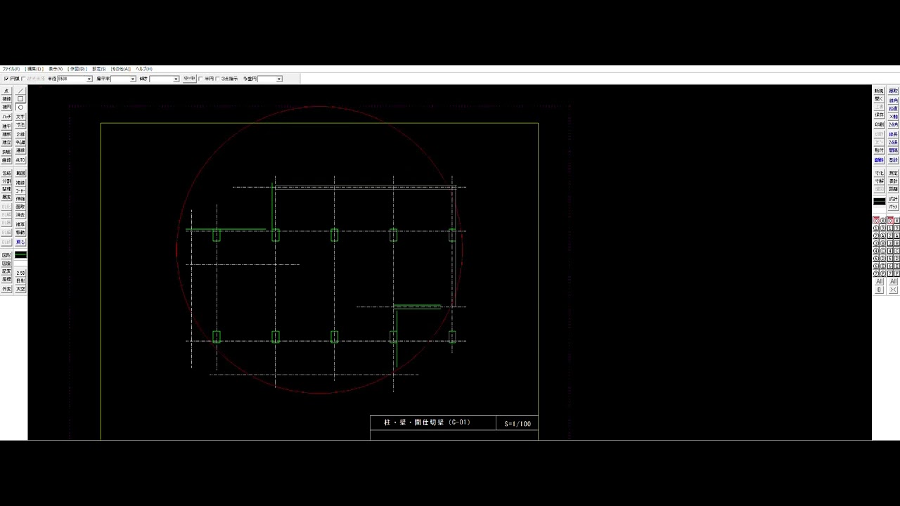 jw-cad 建築CAD3級 課題6 柱・壁・間仕切壁 - YouTube