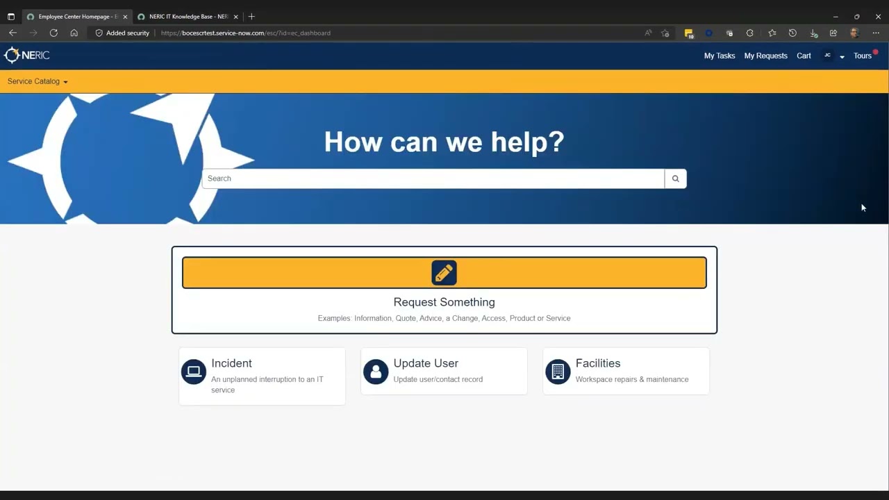 Creating tickets in the NERIC Service Portal - YouTube