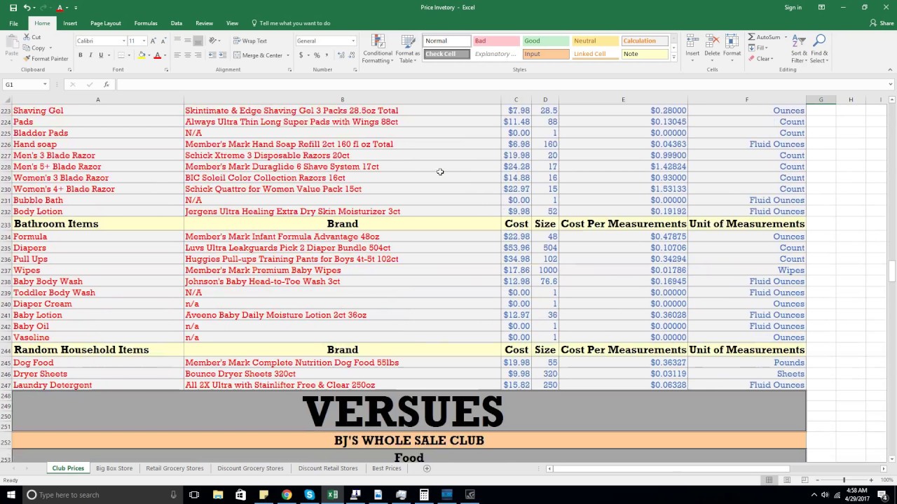 Custom Excel Spread Sheet For Couponing - YouTube