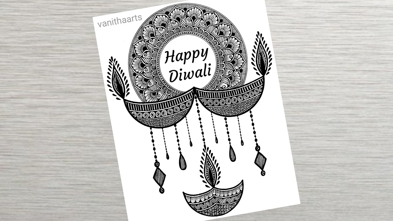 Diwali Special mandala art | How to draw Mandala for Beginners | Diya ...