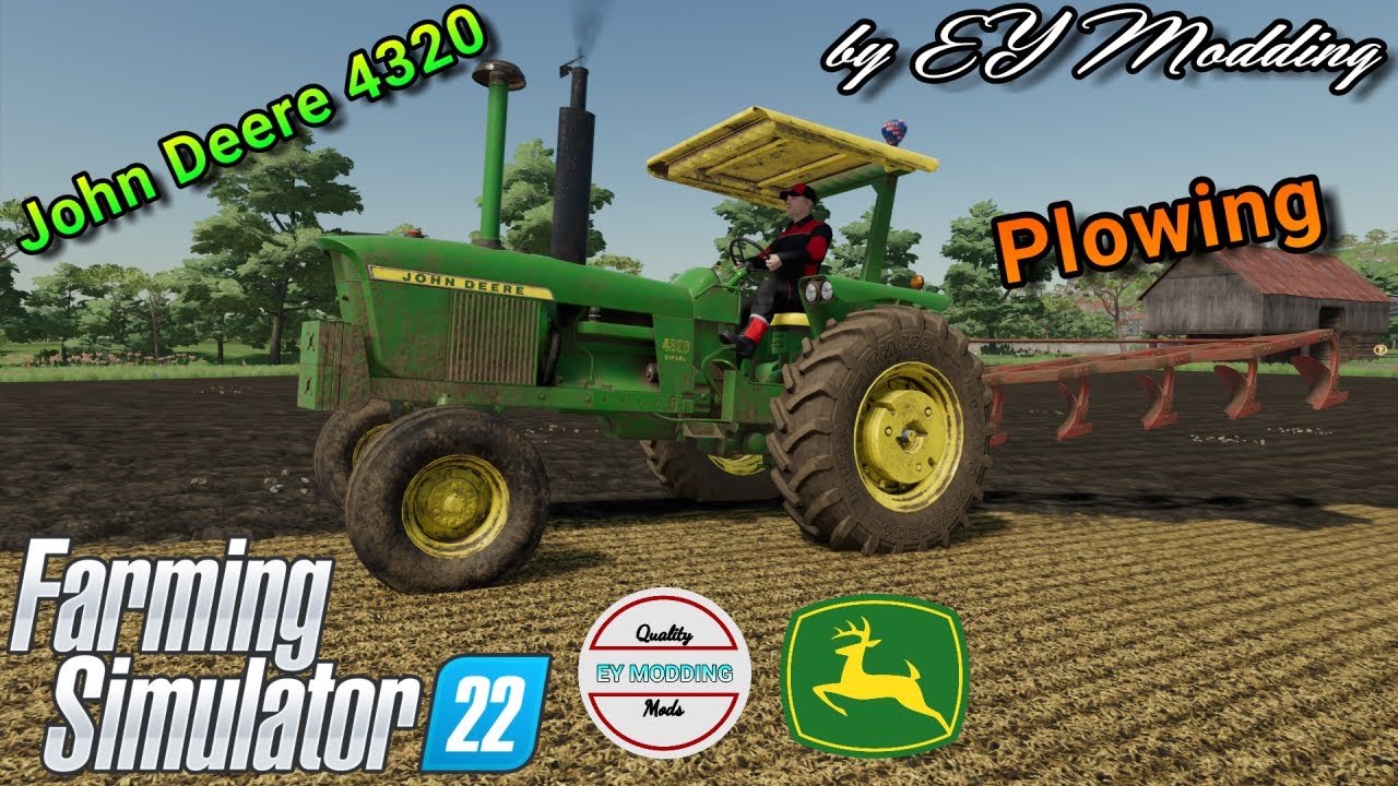 John Deere 4320 Plowing|𝗙𝗦𝟮𝟮| - YouTube