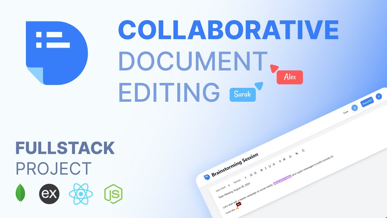 Documate - Collaborative document editing Project | MERN stack - YouTube