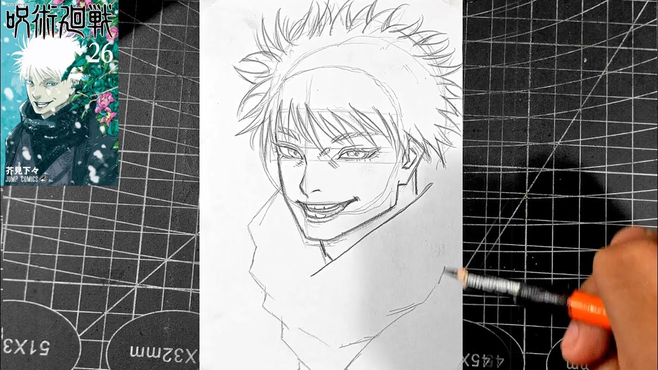 How to draw GOJO JJK VOL 26 Cover - YouTube