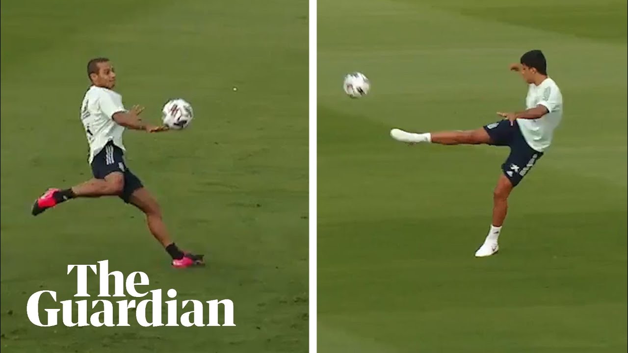 Thiago and Rodri display stunning long-range passing in Spain training ...