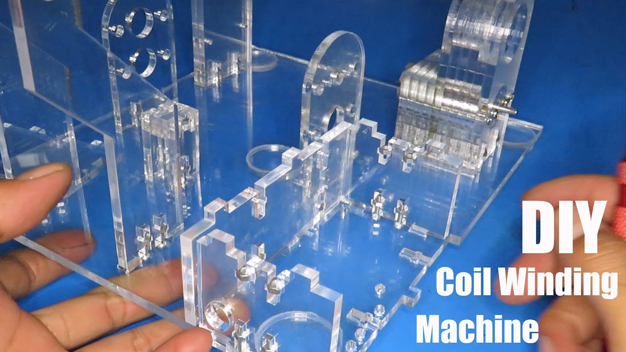 DIY Coil winding machine from Acrylic sheet | part 1 - YouTube