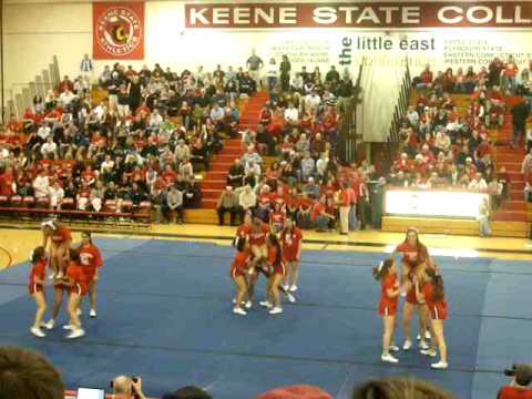 Keene State Cheerleading - Plymouth Halftime - YouTube