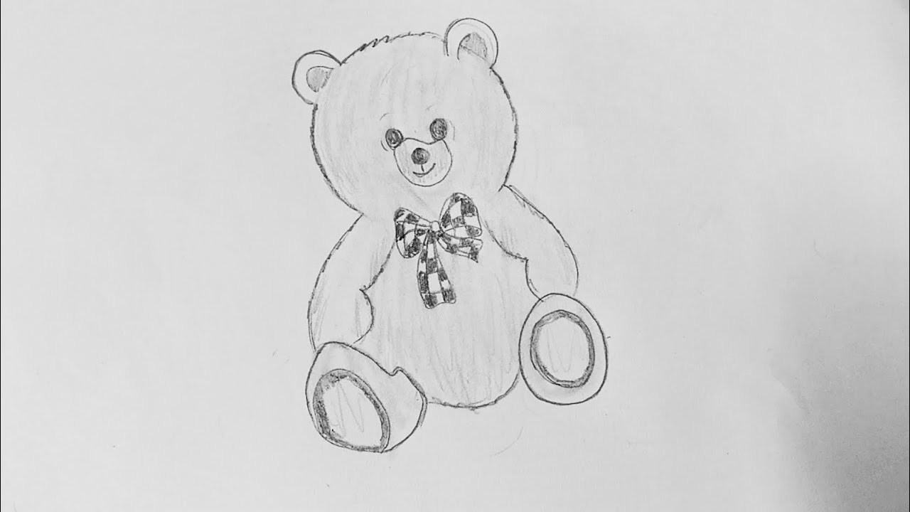 How to draw a teddy bear (very easy) tutorial || Step by step for ...