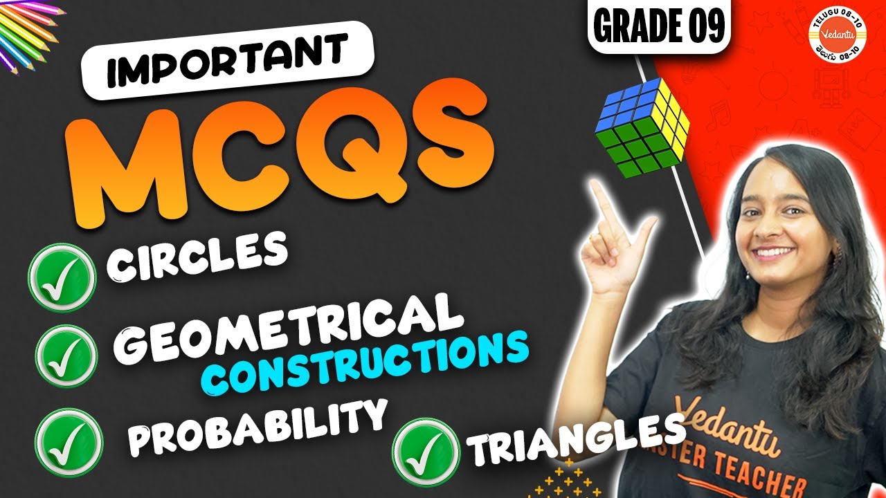 Important MCQs Circles | Geometrical Constructions | Probability | Triangles Grade 9 | Hari ...
