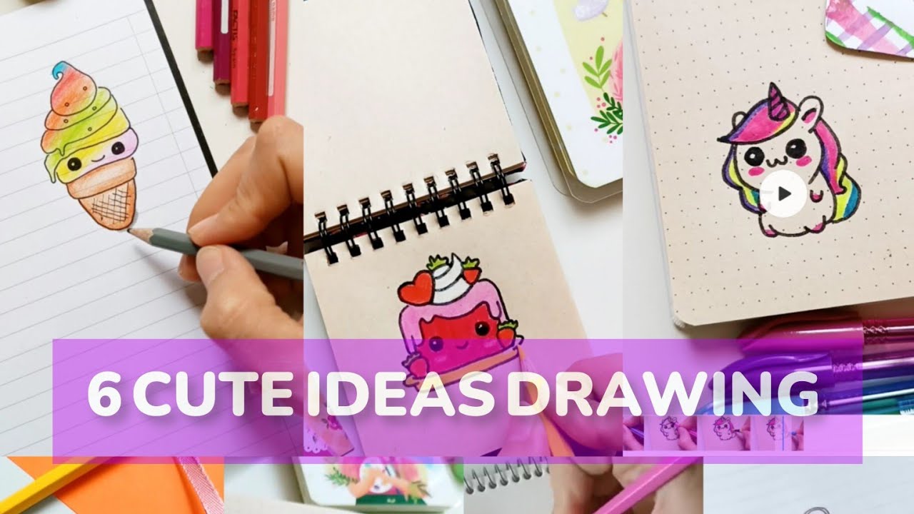 6 CUTE IDEAS DRAWING 💕😽 For Beginner EASY DRAWING FOR NOTEBOOK - YouTube