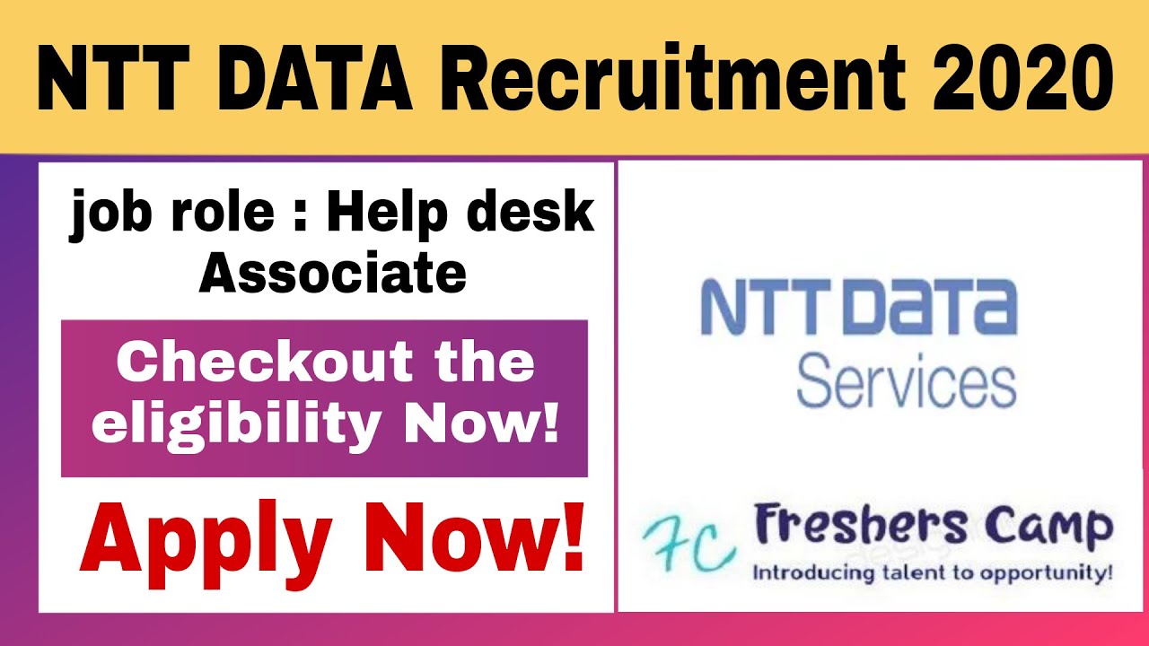 NTT DATA Recruitment 2020 | Helpdesk Associate | Noida Location | Apply ...
