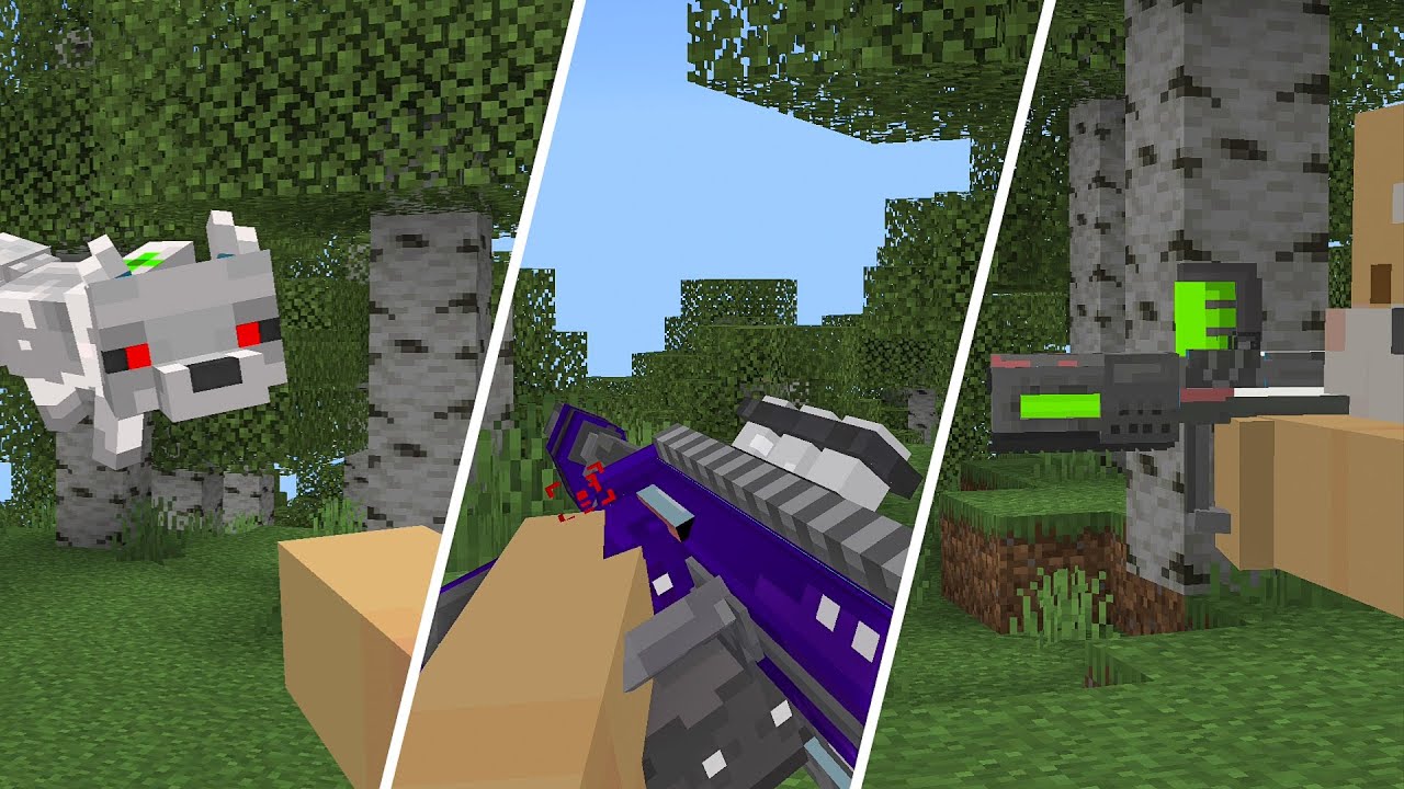 รวม 5 แอดออนปืน 3D แฟนตาซี ใน Minecraft 1.20.72 - YouTube